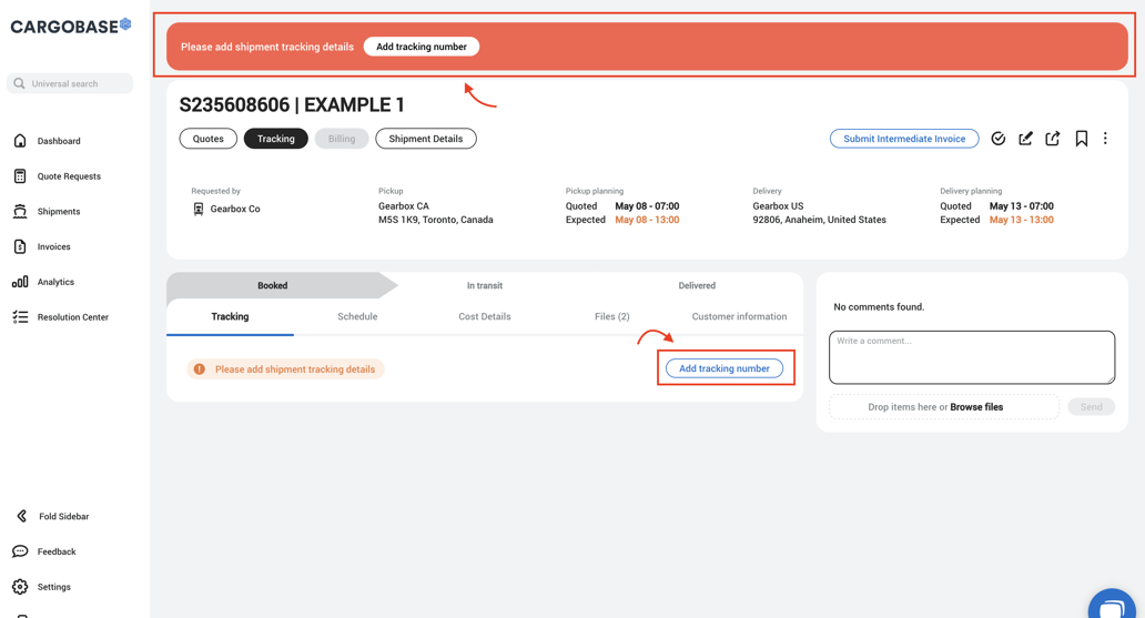How to update tracking references?
