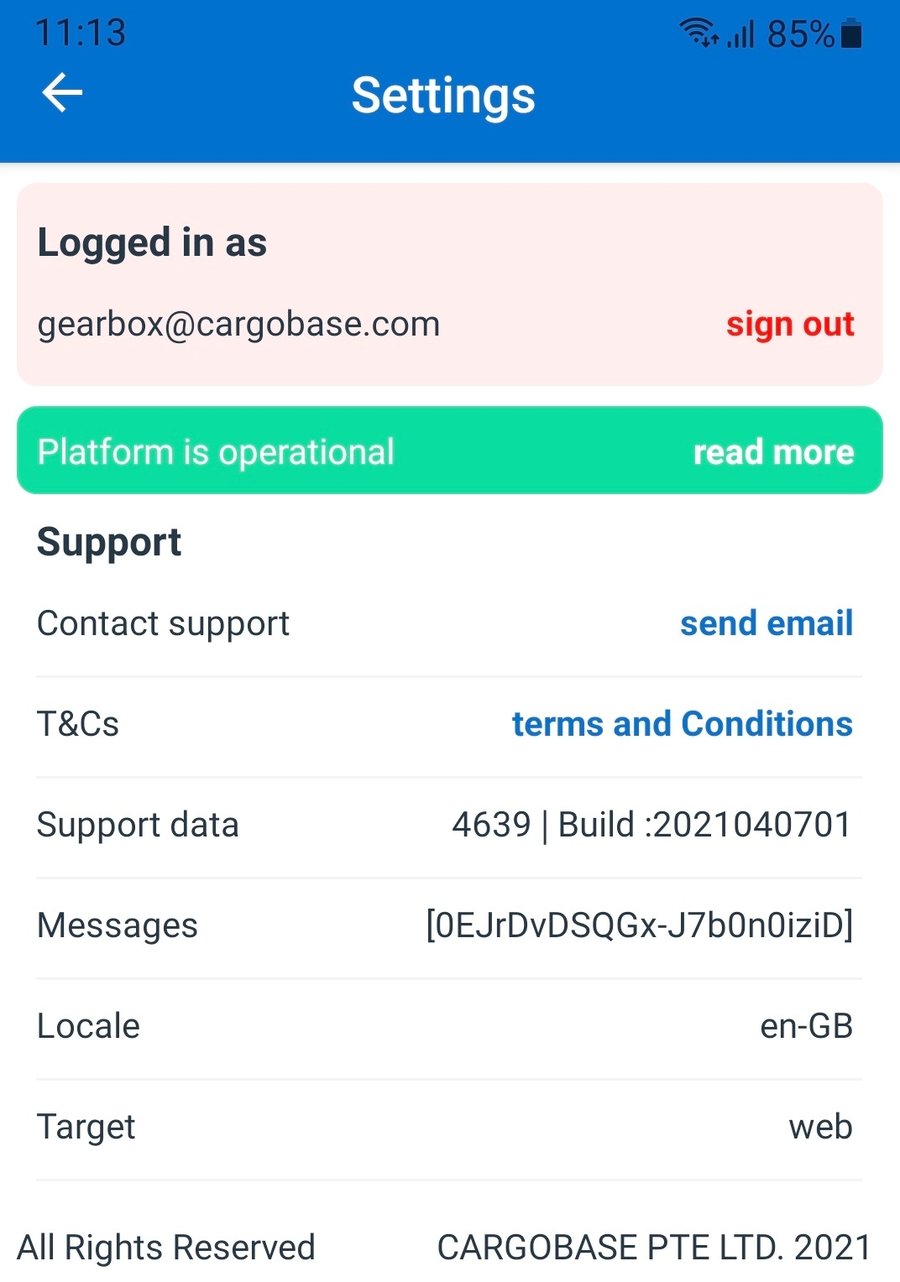 Cargobase on your Smartphone