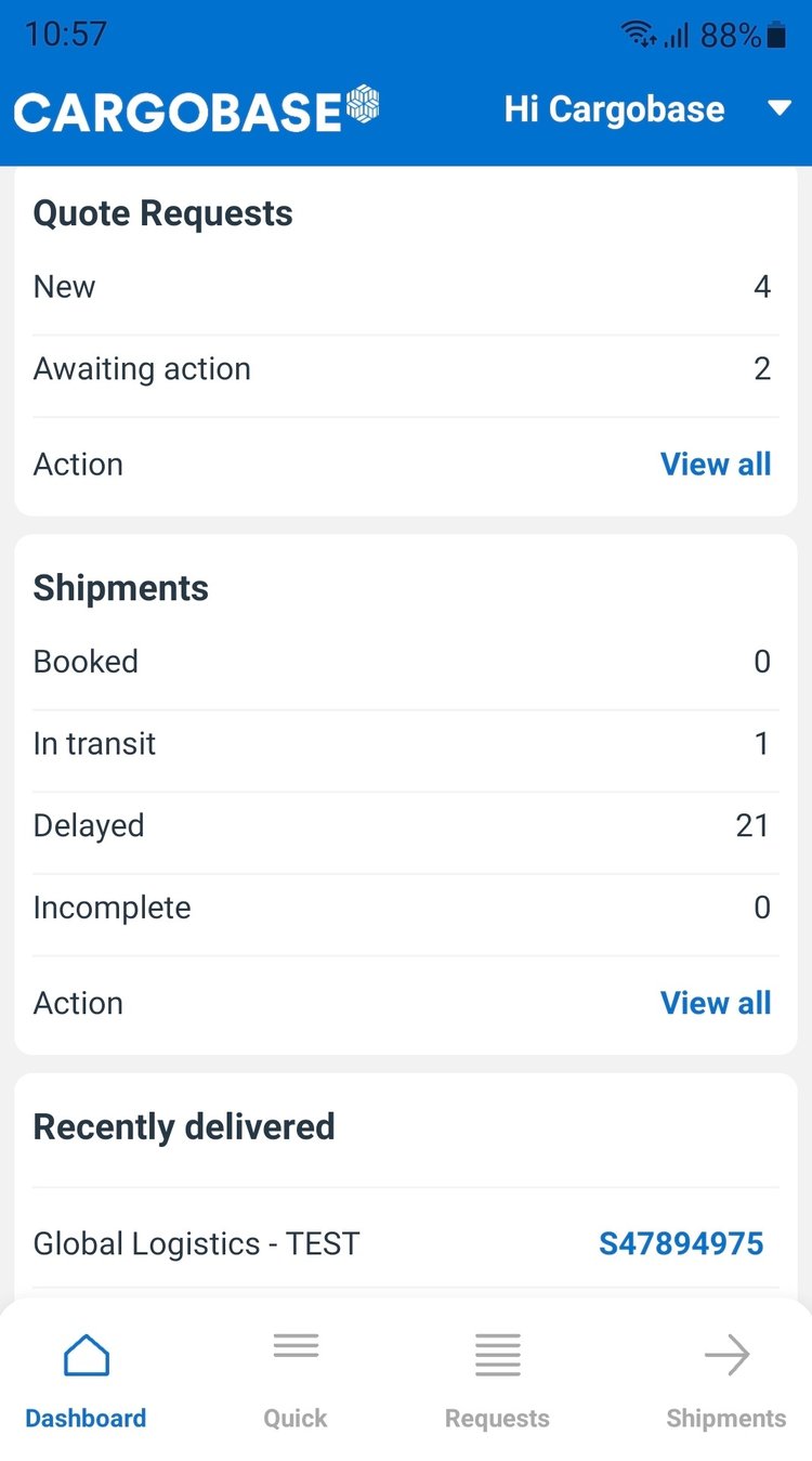 Cargobase on your Smartphone