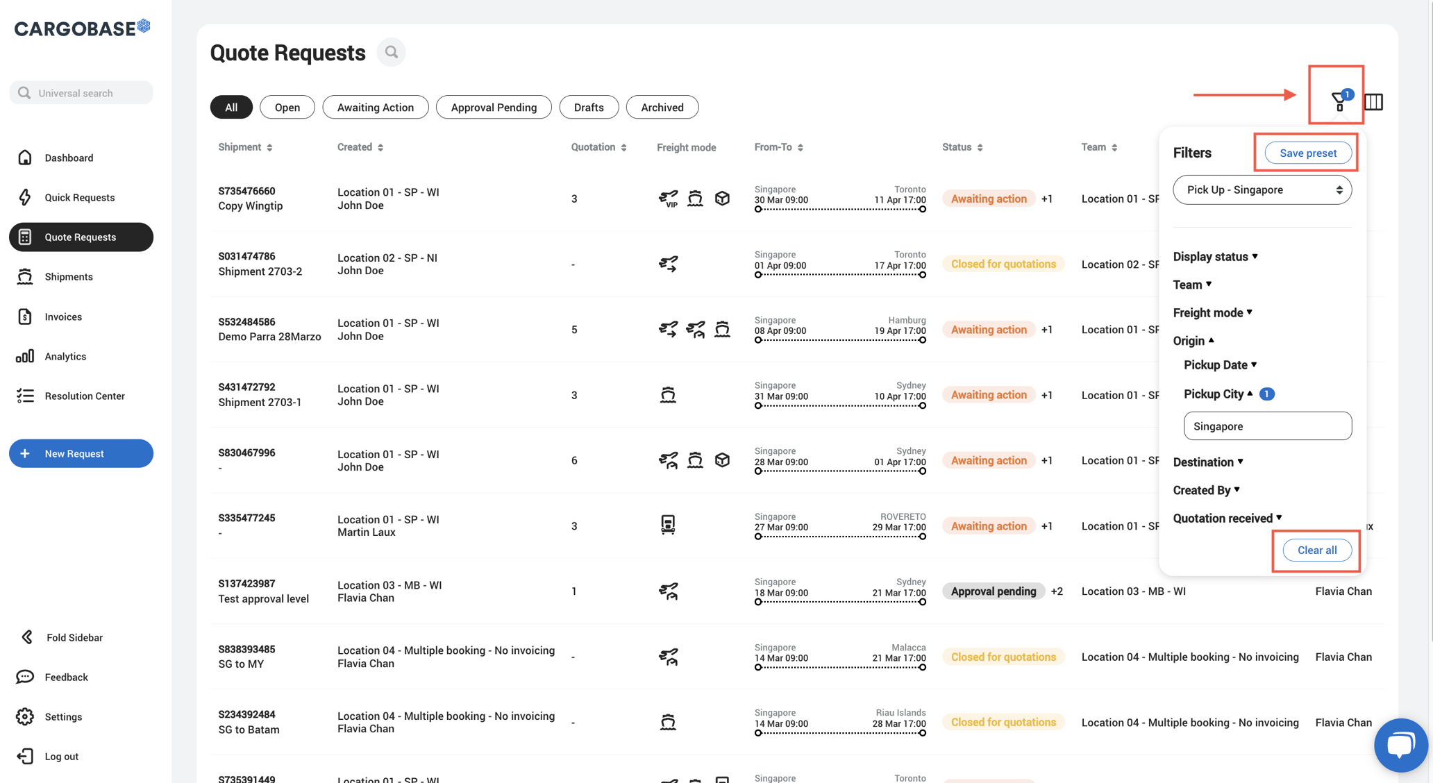 How to customize list view filters and columns