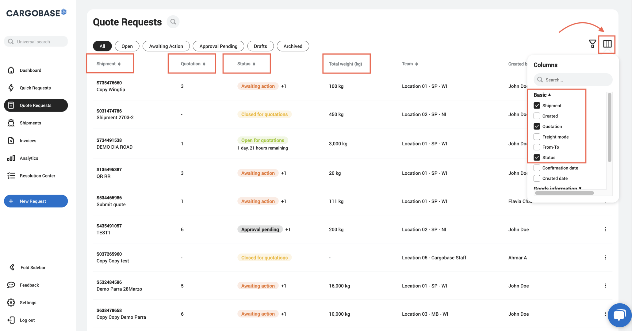 How to customize list view filters and columns