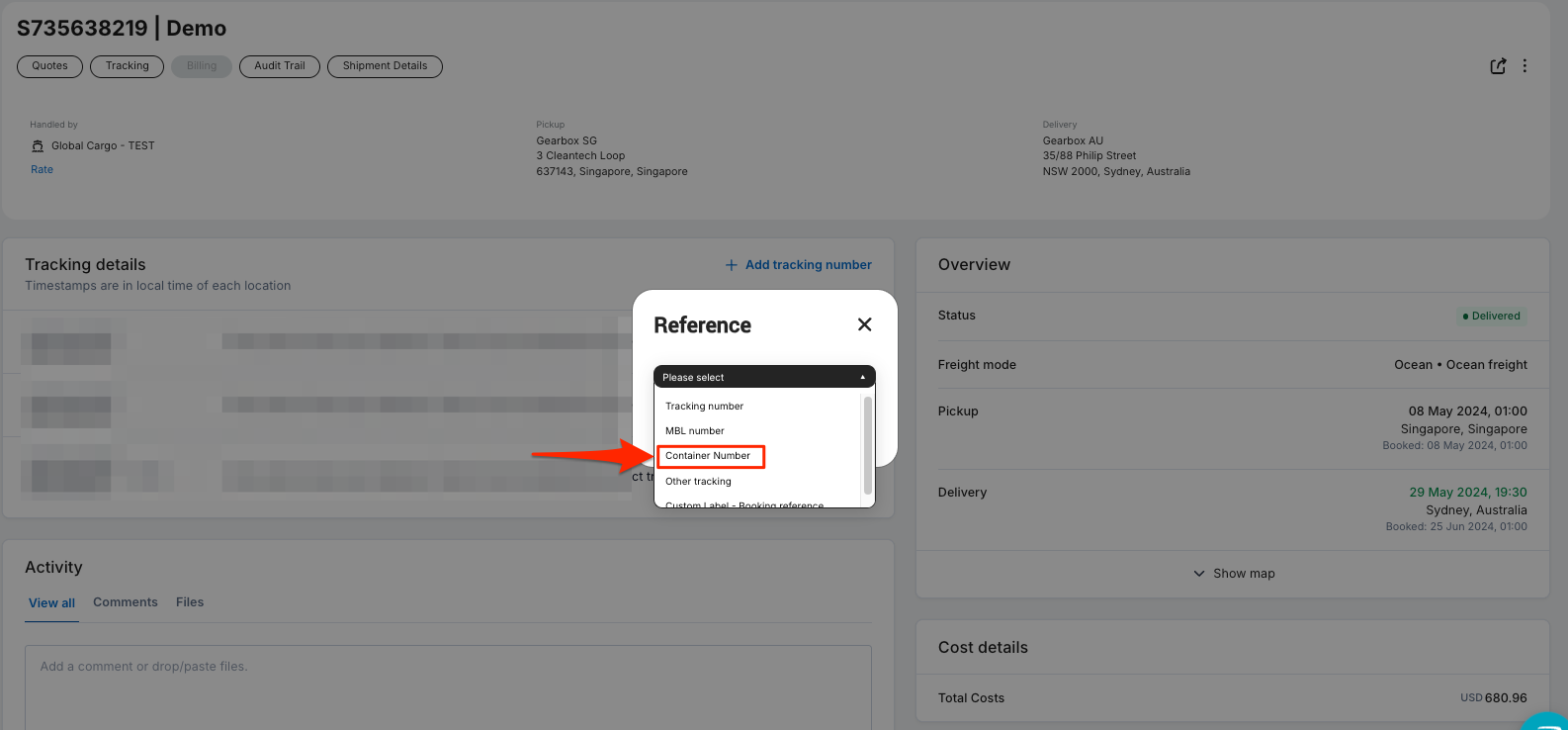 How does Container Tracking work?