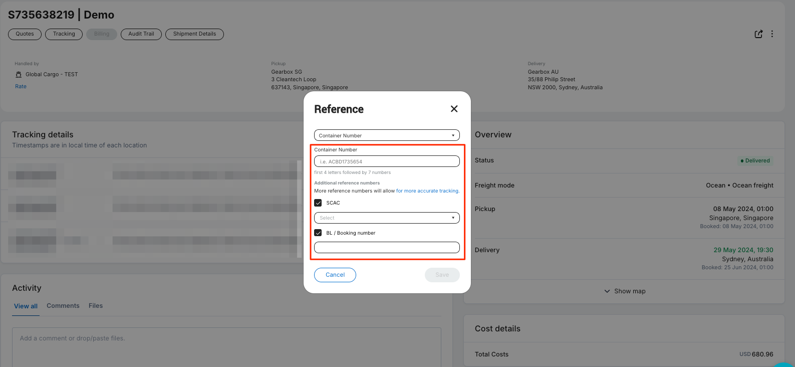 How does Container Tracking work?
